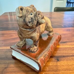 Accents | Vintage Bulldog Smoking Cigar Dog Sculpture Ceramic Figurine ...
